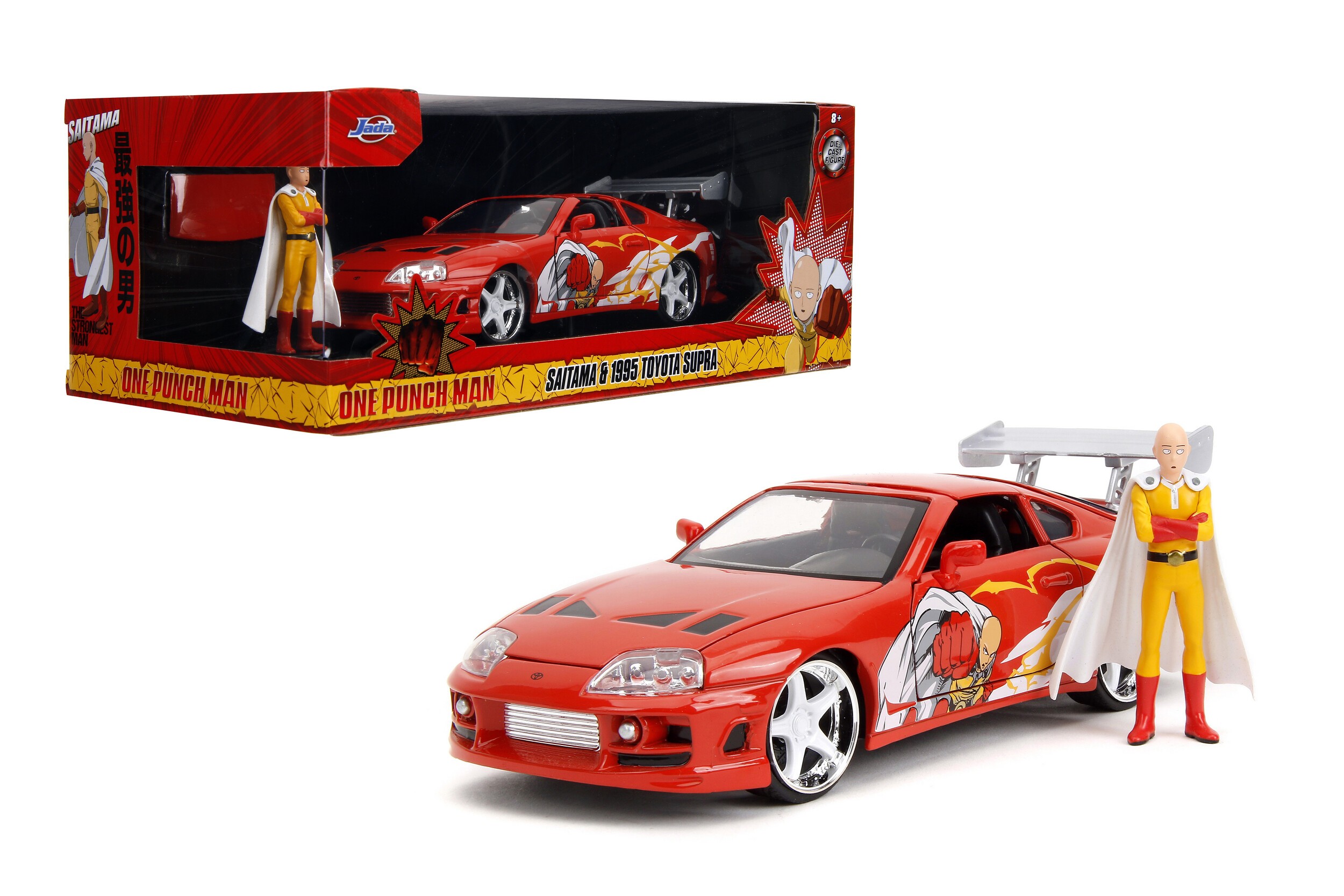 Toyota Supra W/One Punch Man Figure HOLLYWOOD RIDES 1995 - Jada